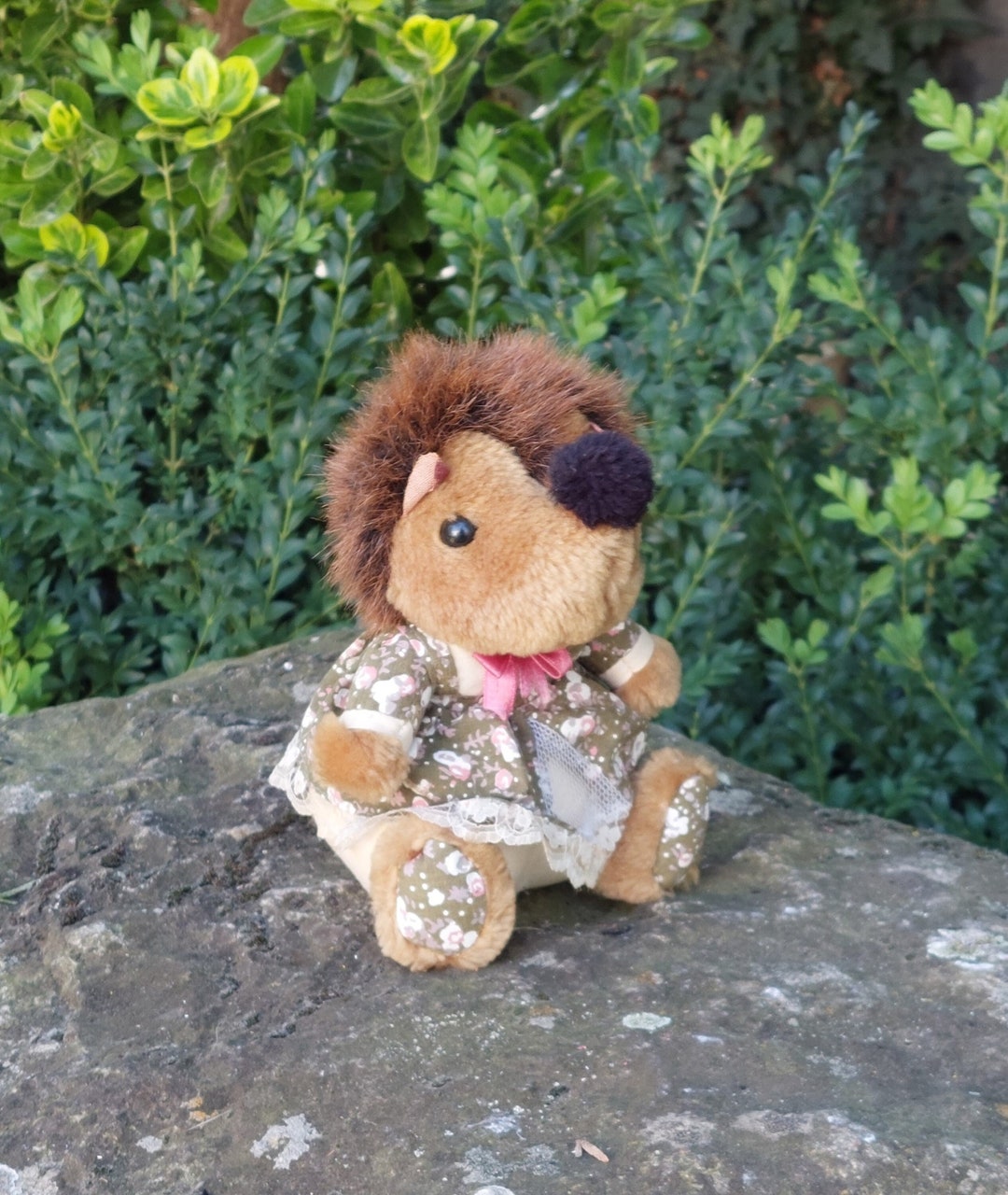 Herisson hedgehog Plush With a Little Vintage Dress / Lucky - Etsy