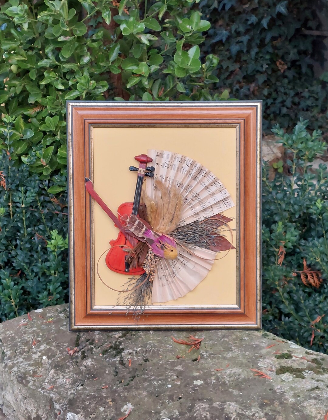3D Vintage Painting / Music, Violin, Bird Theme / Vintage Wall ...