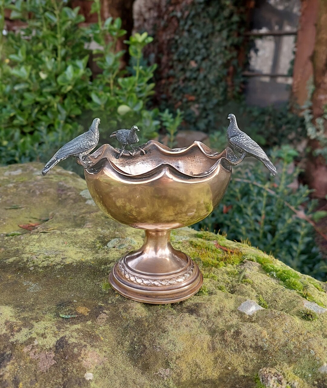 Old Brass Ashtray With Birds Carved in Tinplate / Very Vintage - Etsy