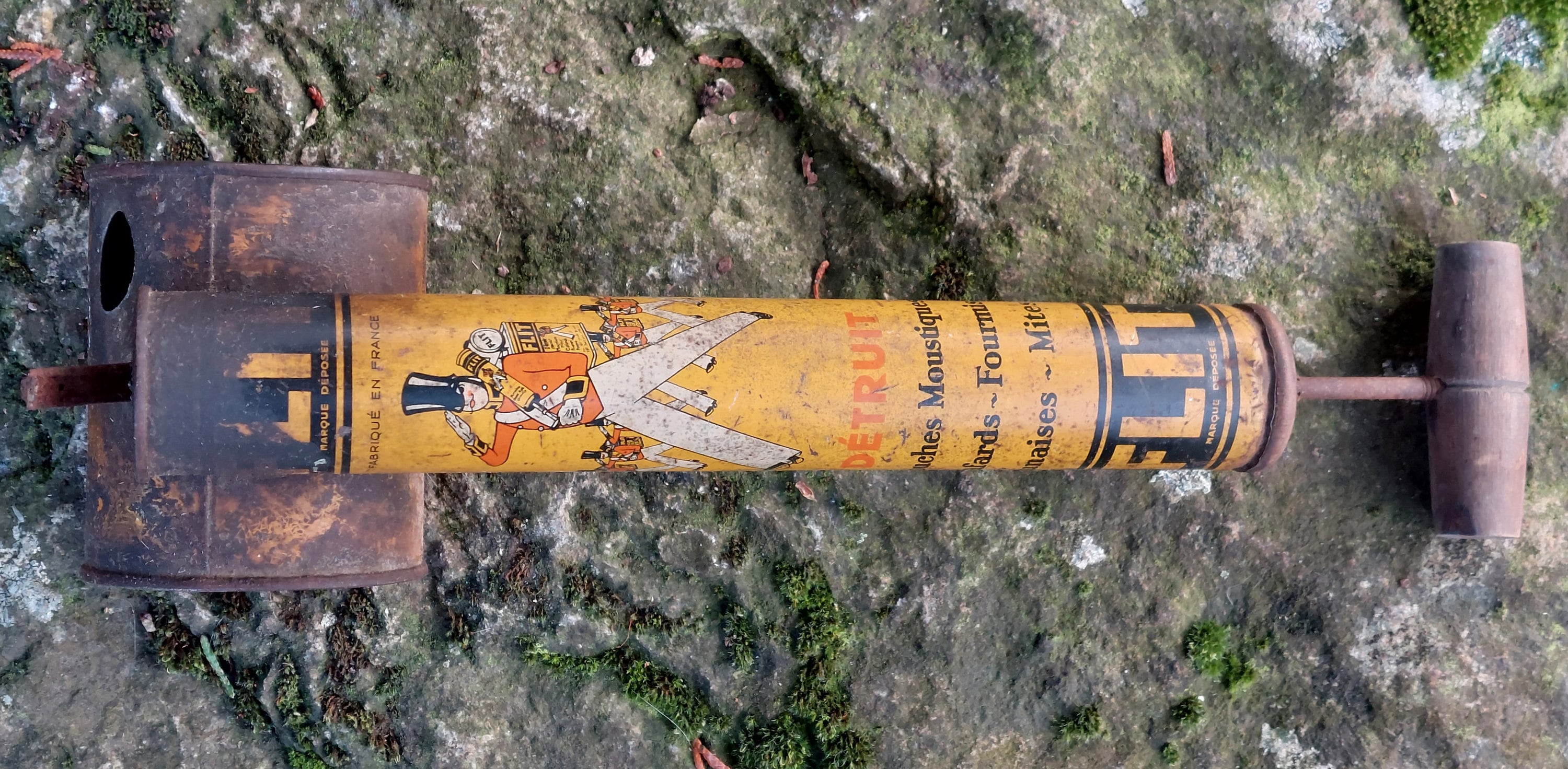 Old Steel Sprayer With Wooden Handle / Brand: FLIT, Registered ...