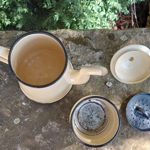 Old Enameled Sheet Metal Coffee Maker With Filter / Beige - Etsy