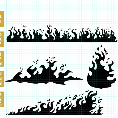 Flame Svg Bundle Flame Clipart Flame Silhouette Cut Files - Etsy