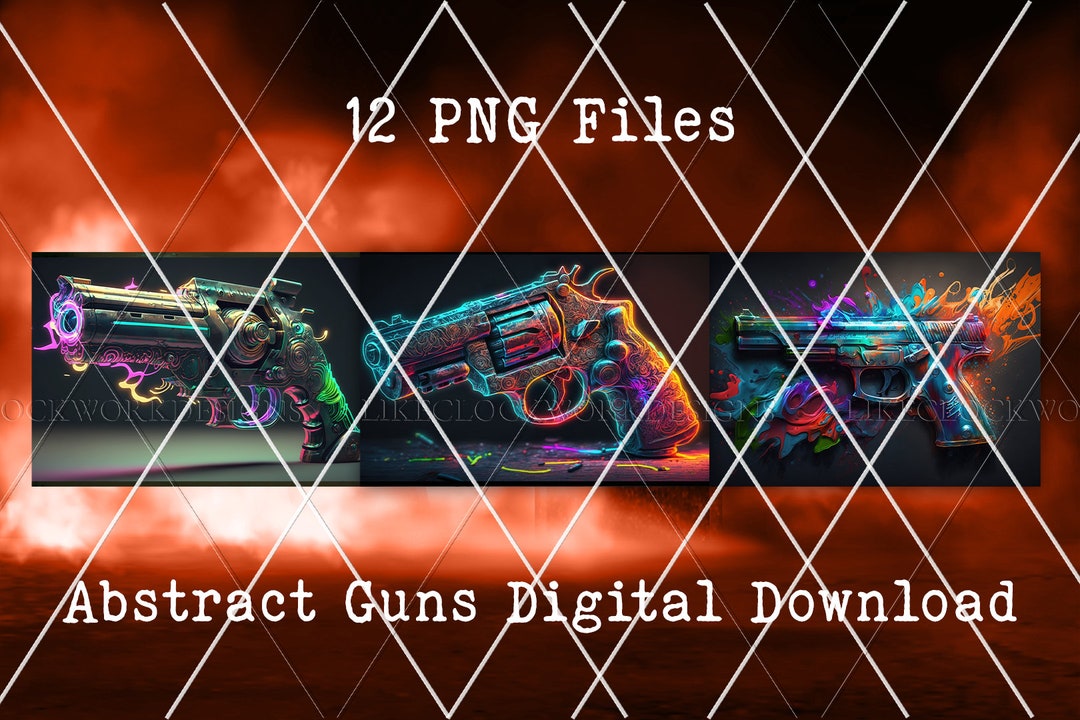 Gun Digital Download Gun PNG Bundle Gun Clipart Abstract Guns Witches ...
