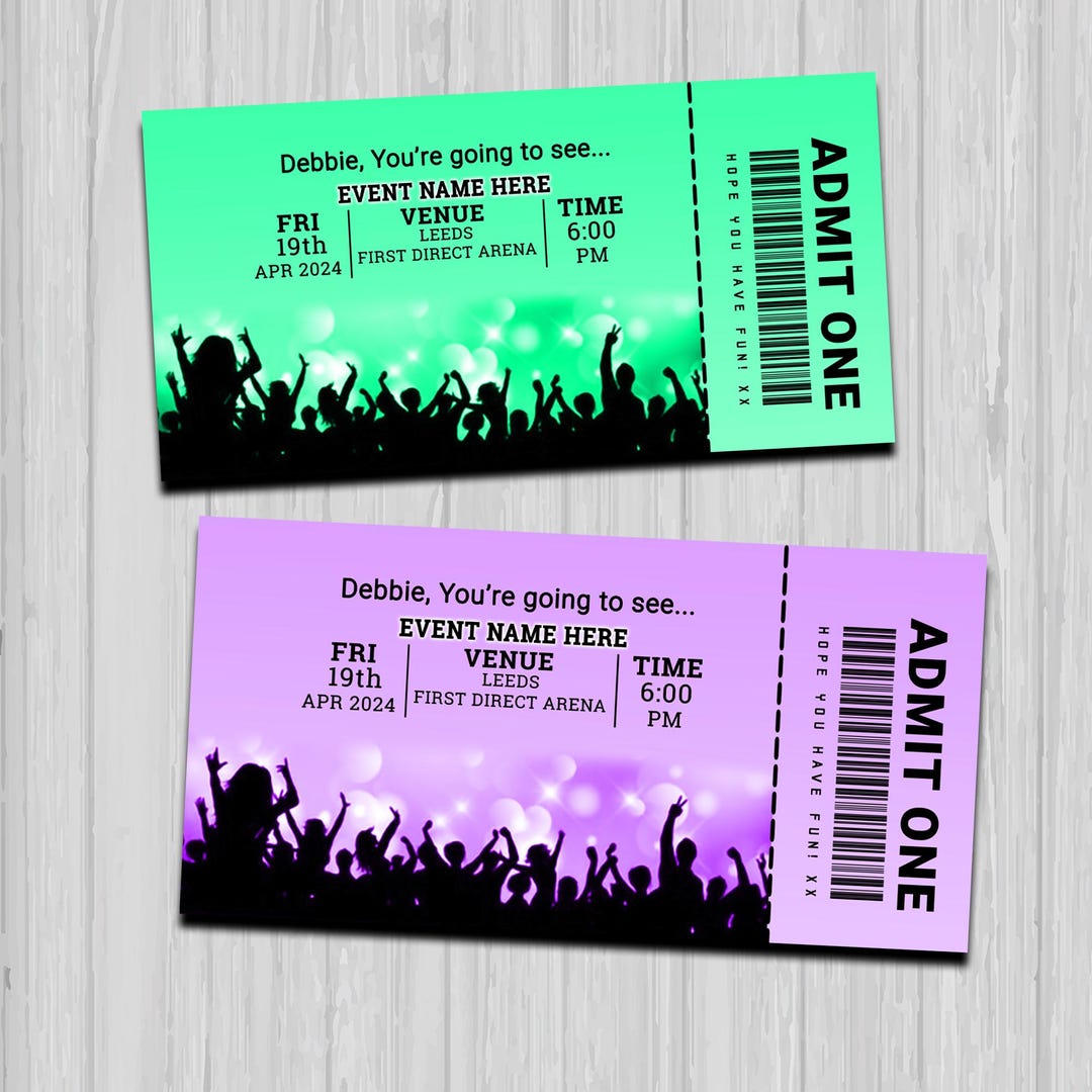 Surprise Concert Ticket Personalised Ticket - Etsy