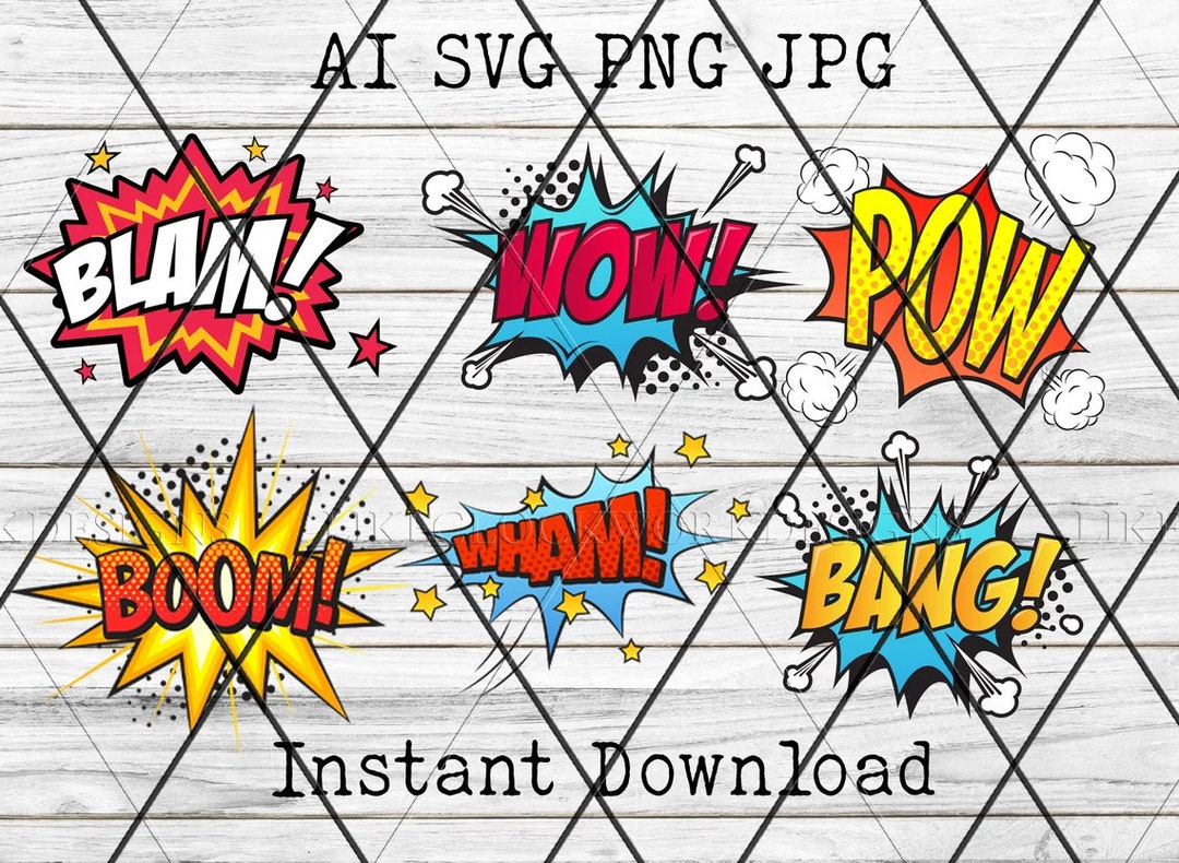 Comic PNG / Comic Action Bubble PNG Bundle / Comic Cartoon Style ...