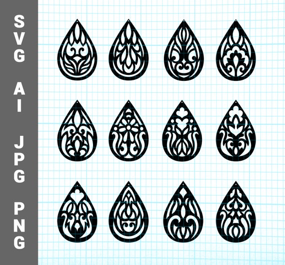 Earrings SVG File | Etsy