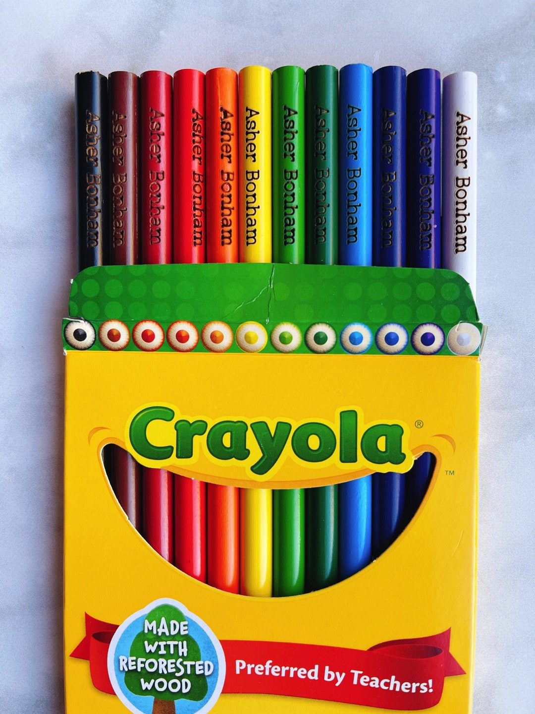 Personalized Engraved Colored Pencil Set Crayola Classic 12 Pack Custom ...