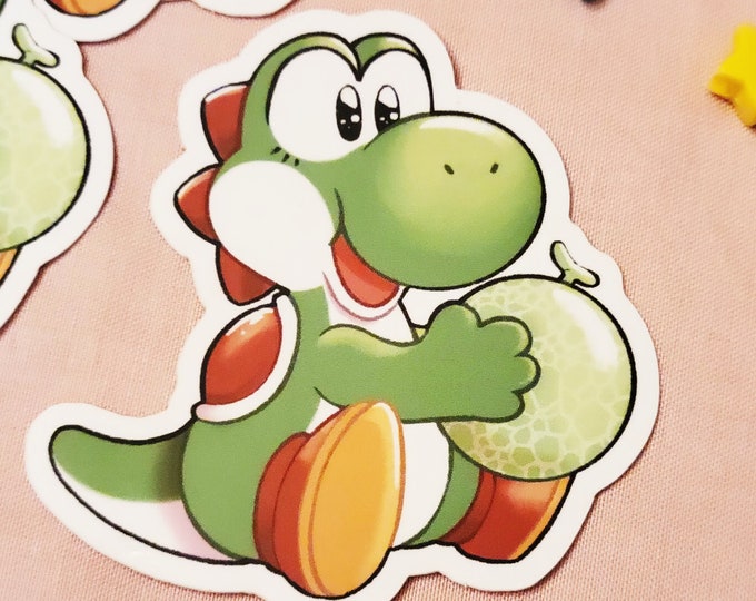 Yoshi Melon Weatherproof Vinyl Sticker - Etsy