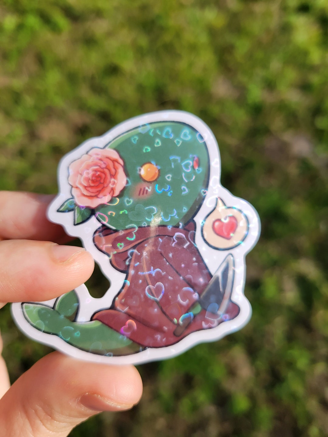 Final Fantasy Tonberry Love Heart Foil 2.5" Vinyl Weatherproof Sticker ...
