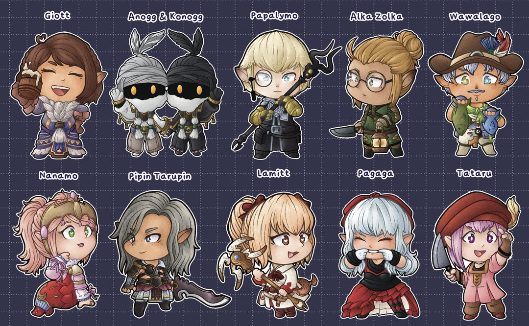 Ffxiv Lalafell Npc Mini Vinyl Sticker Etsyde