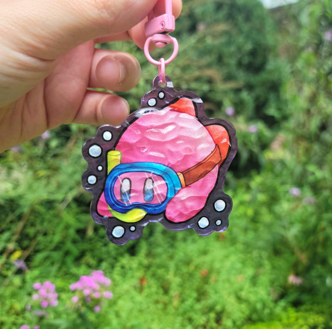 Kirby Underwater Goggles Wavy Acrylic Keychain - Etsy