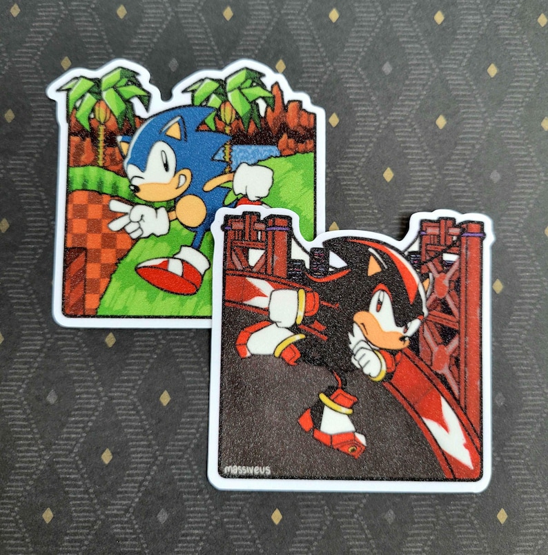 Sonic Glitter 3 Inch Vinyl Sticker - Etsy