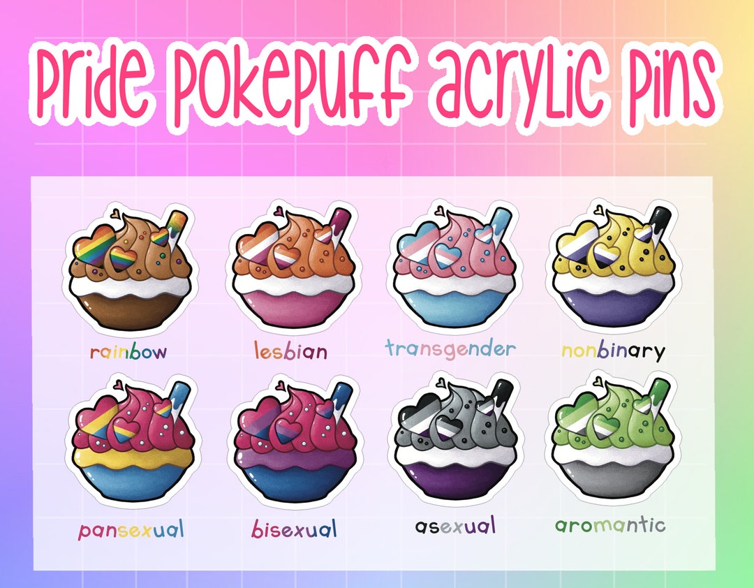 Pokemon Pokepuff LGBT Pride Acrylic Pins - Etsy