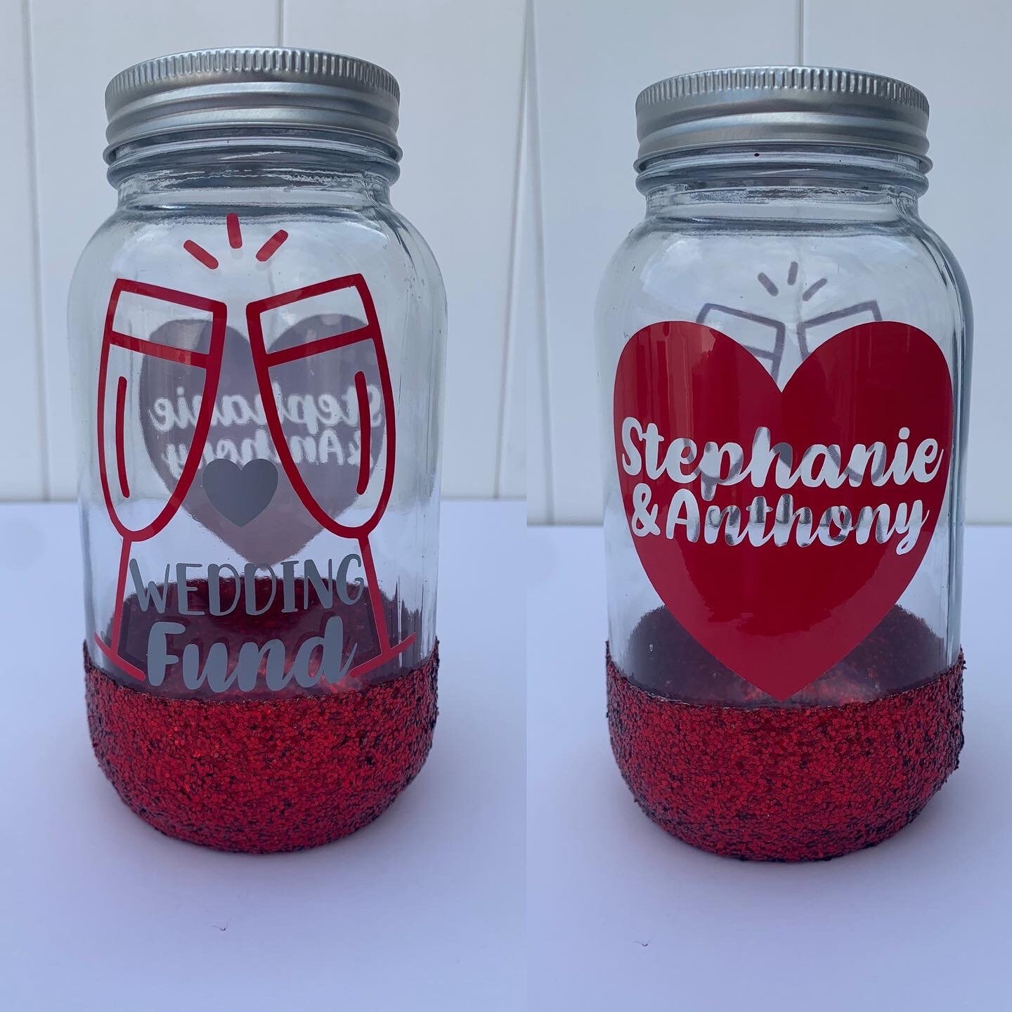 Wedding fund coin mason jar / wedding fund savings / wedding | Etsy