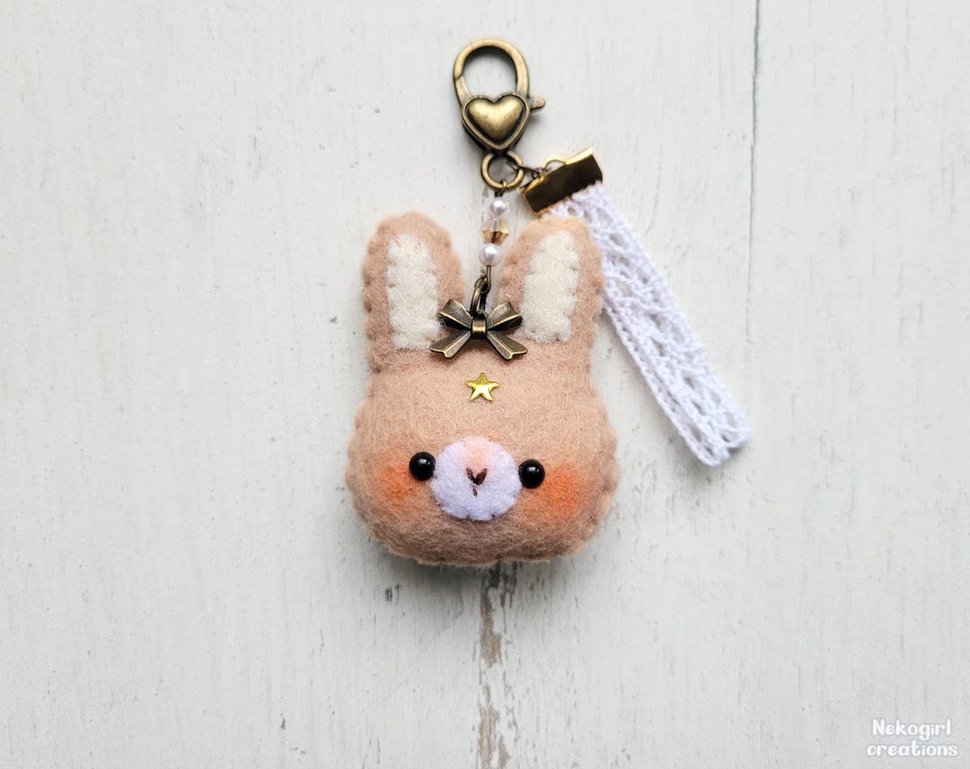 Felt Keychain, Felt Plush, Cute Bunny Keychain, Handmade Gift - Etsy