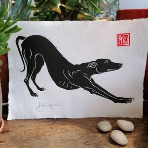 Set of 6 Beautiful, Handmade Longdog Linocut Prints (each A4 Size ...