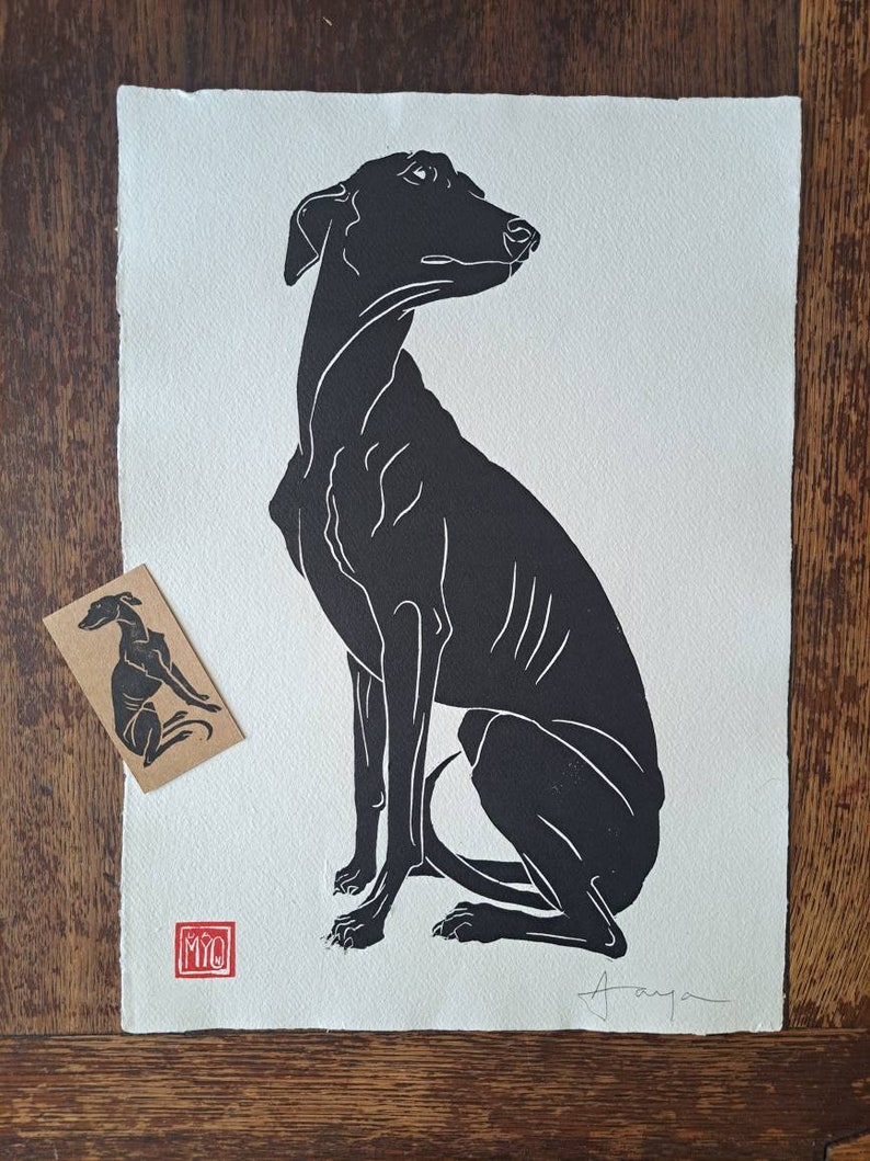 Who Me? A3 (16.5"x11.5") Handmade Linocut Print. Ideal Gift for ...