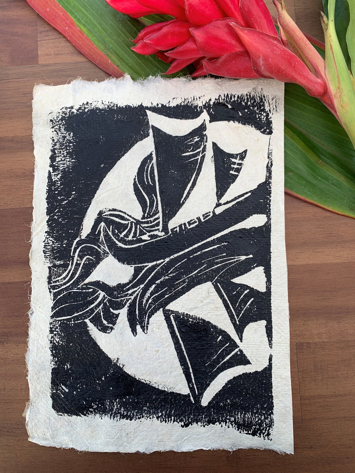 Maui Block Print Art Made With Novelty Paper. Kapa, Tapa Cloth ...