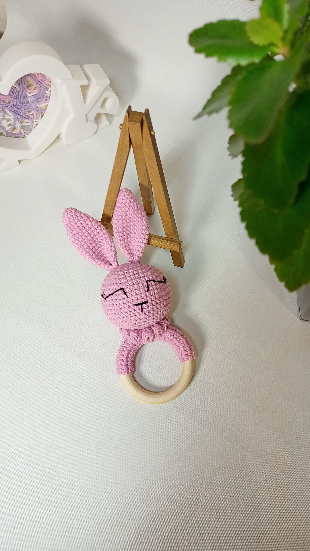 Crochet Rattle Baby Showered Baby Teether Toy Ringteether Baby Handmade ...