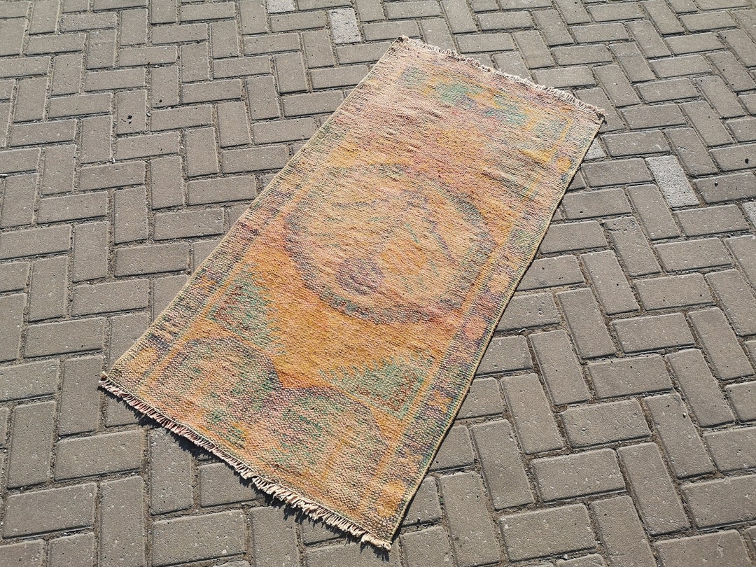 2.5 X 4.7 Ft Orange Turkish Rug Small Turkish Rug Small Orange Rug ...