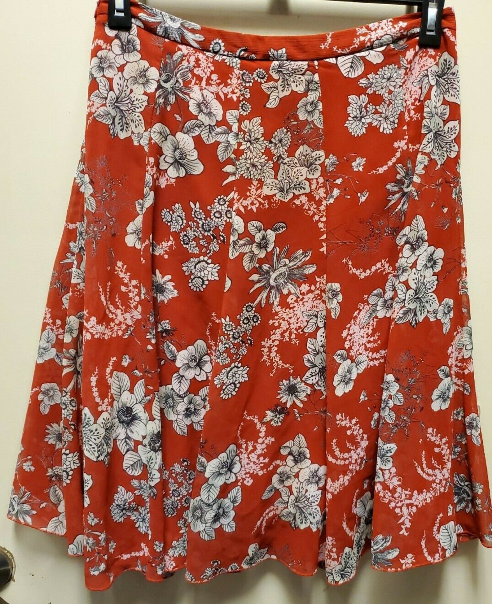 Dress Barn Women's Plus Size 10 Floral Sheer Lined Dot Midi Skirt - Etsy