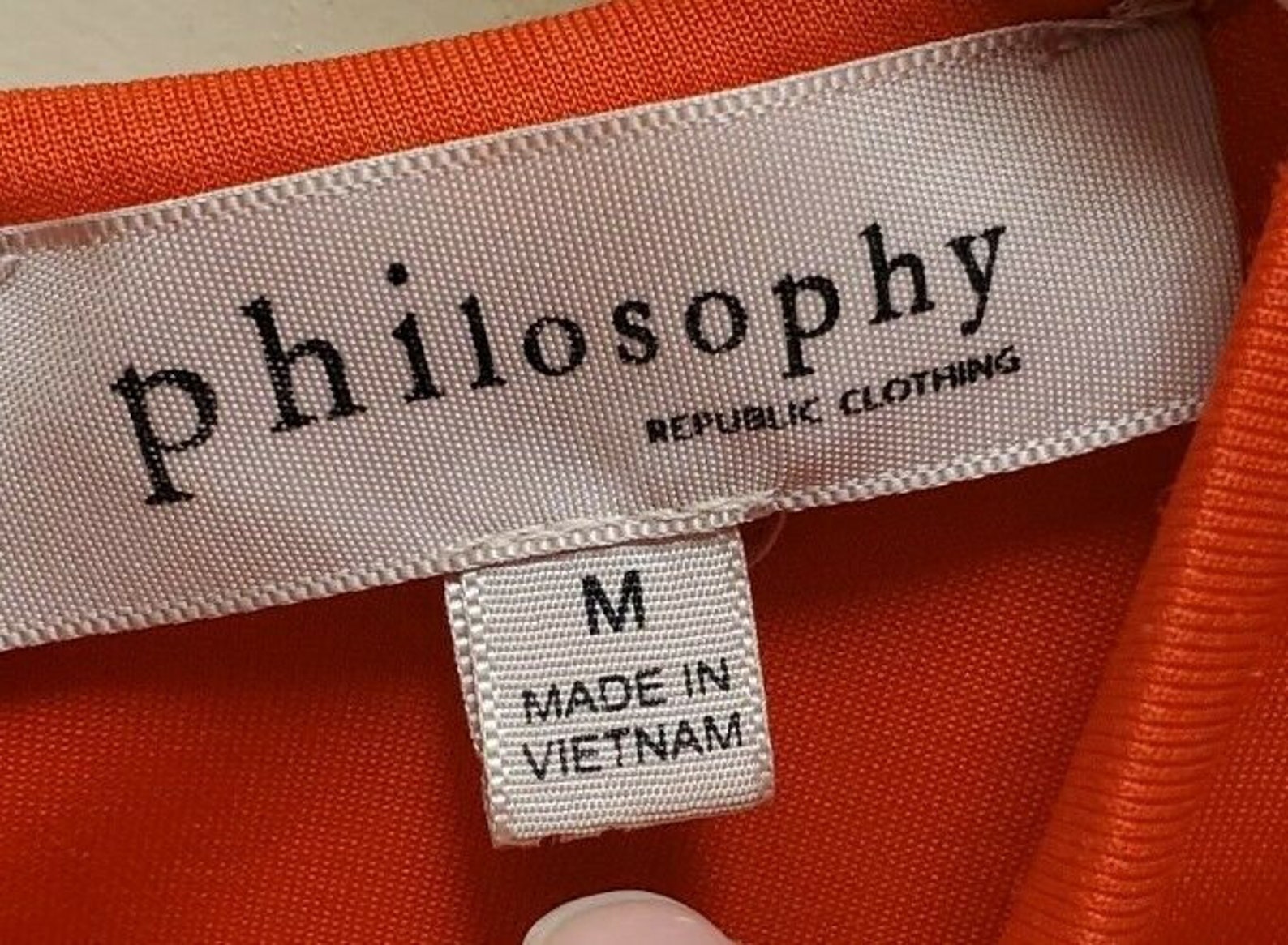 Philosophy by Republic Clothing Women Red Top Zip Back 3 Inch Sleeve Sz ...