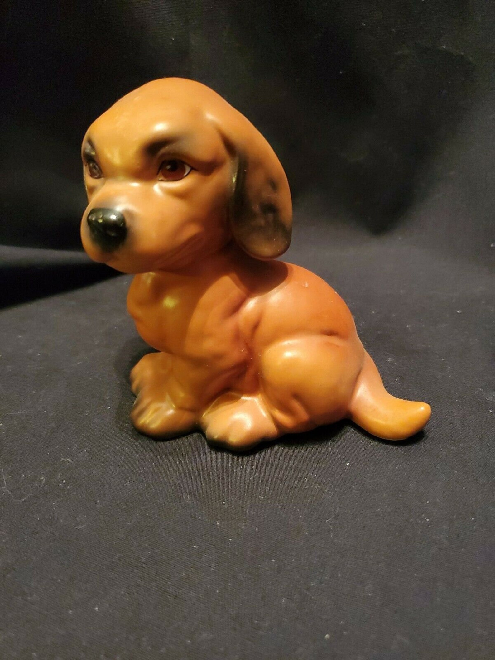 1989 Goebel Brown Puppy Dog Figurine Bone China Porcelain Cerámica ...