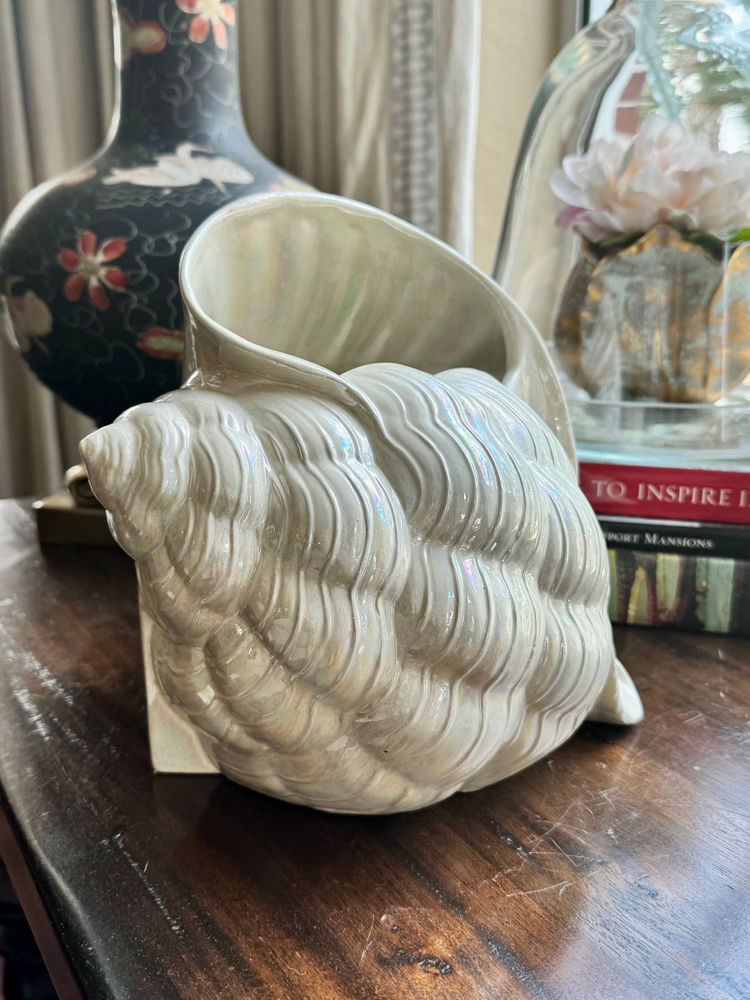 Vintage Conch Shell Tissue Box Cover - Etsy