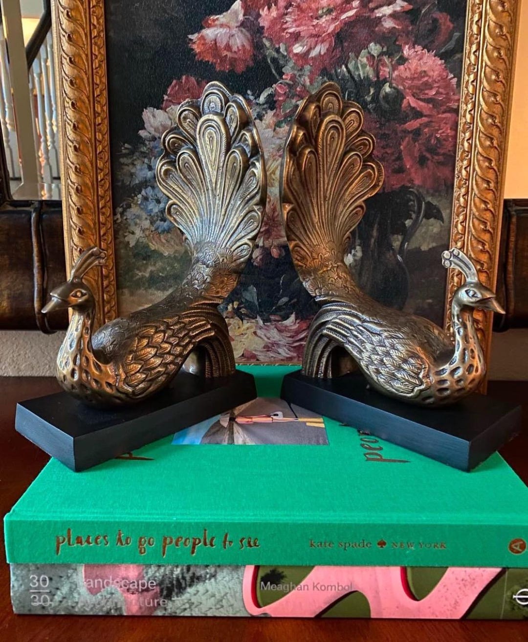 Vintage Brass Peacock Bookends - Etsy
