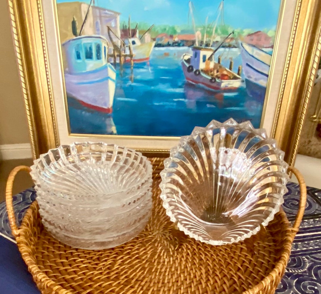 Elegant Crystal Clamshell Plates/bowls - Etsy