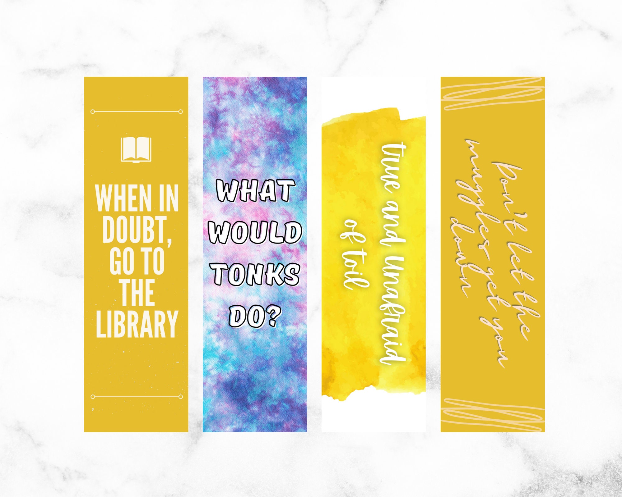 Hufflepuff Bookmark Set Harry Potter Digital Download | Etsy