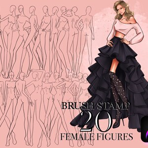 Procreate Figure Stamps, High Fashion Girl Procreate Stamps, Procreate ...