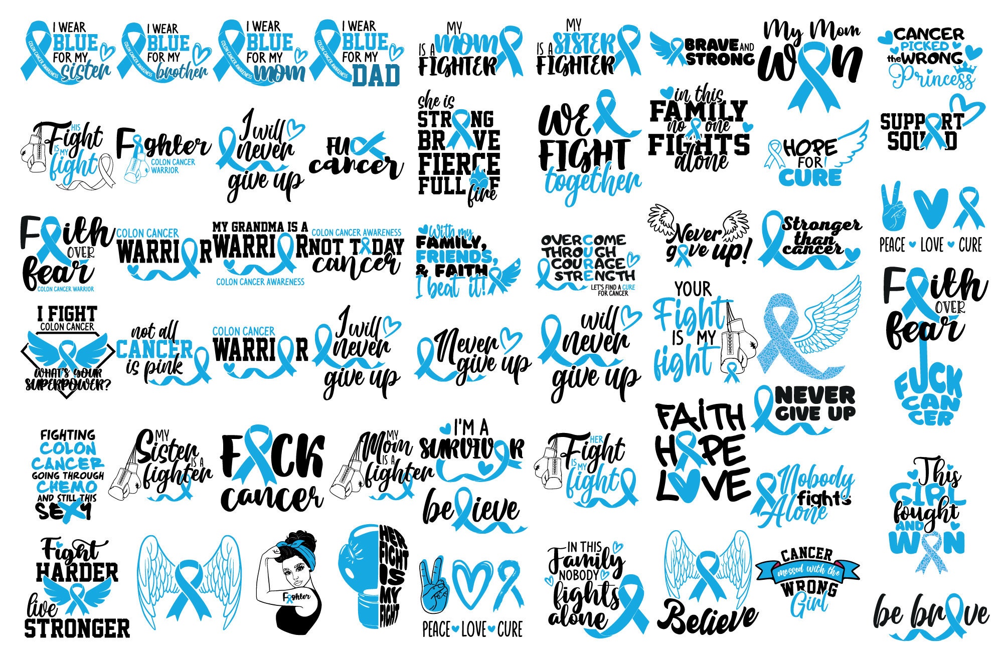 Colon Cancer Svg, Heal Cancer Svg, Colon Cancer Ribbon, Peace Love Cure ...