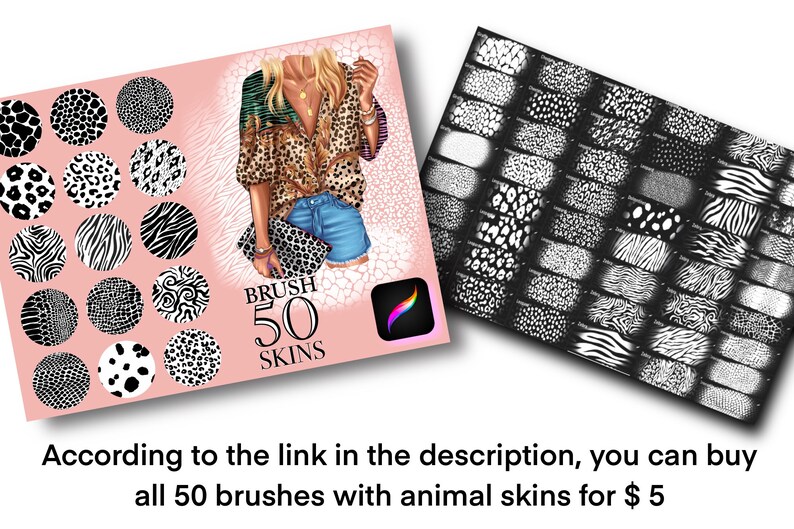 Animal Print Procreate Brush Set Cheetah Dalmatian Cow Pattern, Animal ...