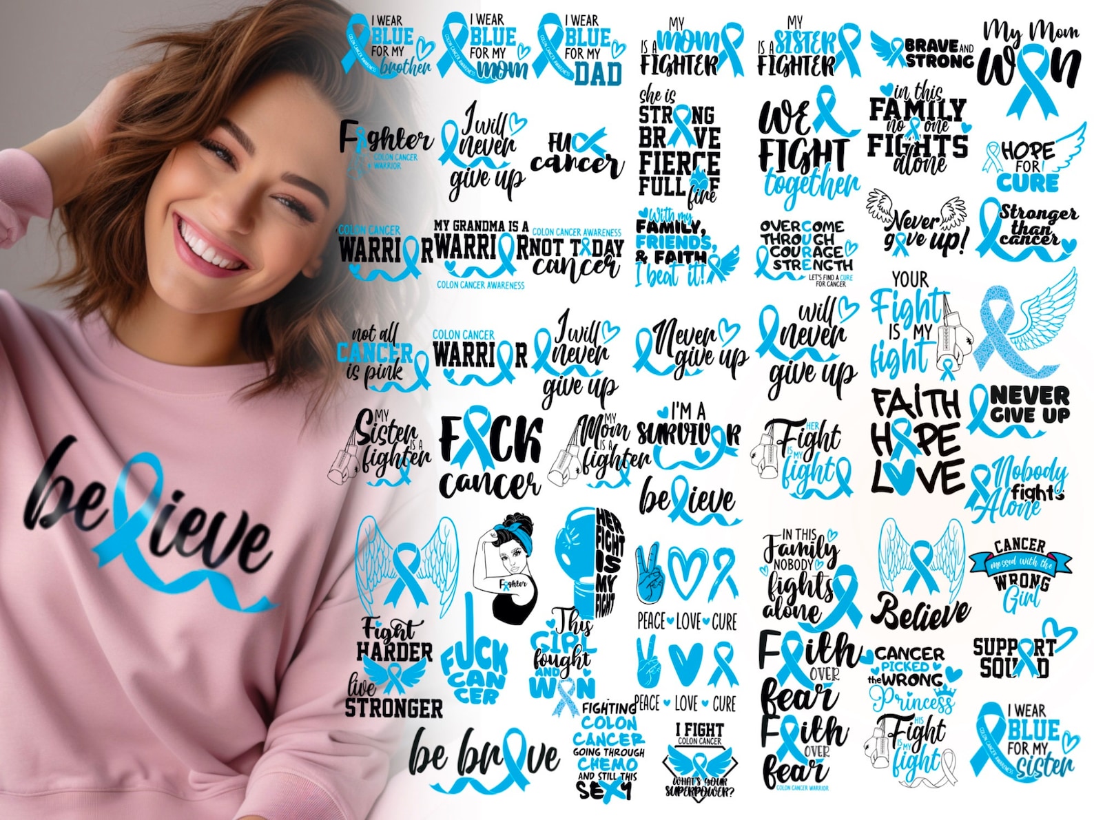 Colon Cancer Svg, Heal Cancer Svg, Colon Cancer Ribbon, Peace Love Cure ...