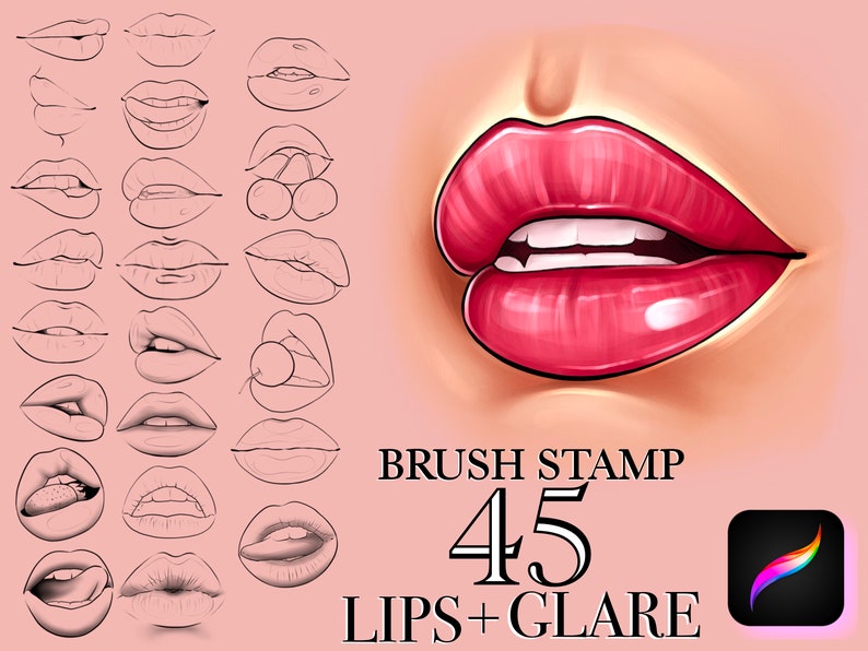 Procreate Lips Brushes, Procreate Stamps, Procreate Brush Lips and ...