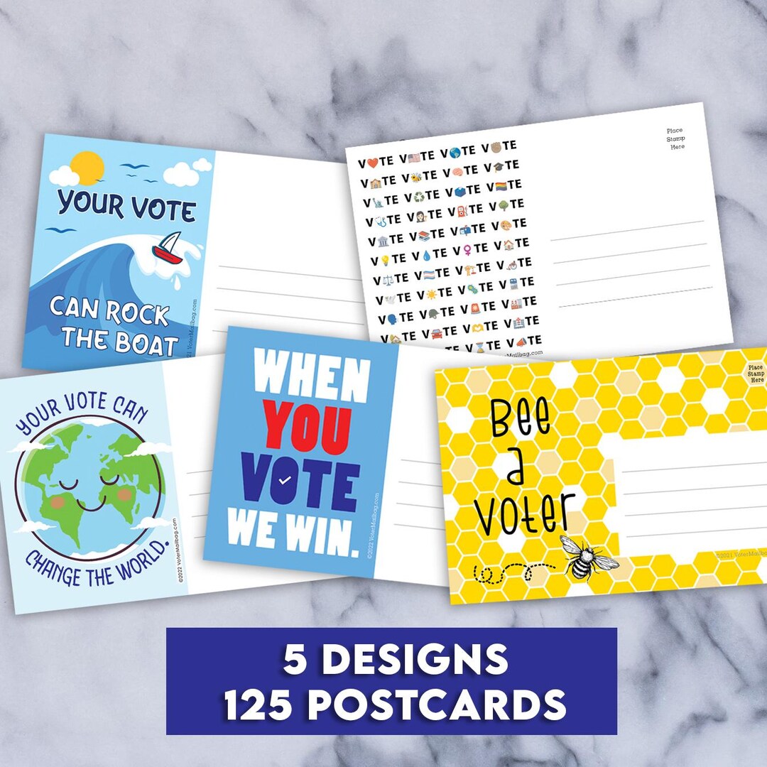 Voter Postcard Pack – 125 Postcards – 5 Popular Designs - Etsy
