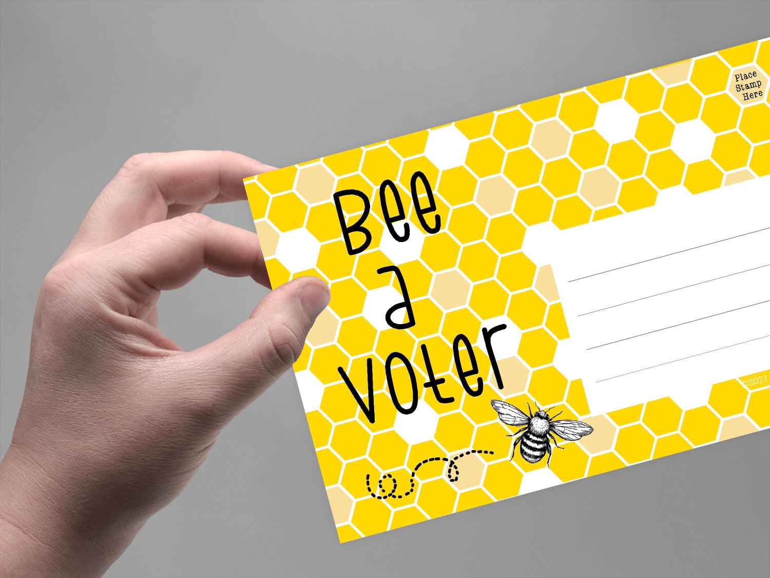 Bee A Voter Postcard - Blank Postcards for Voters - Etsy