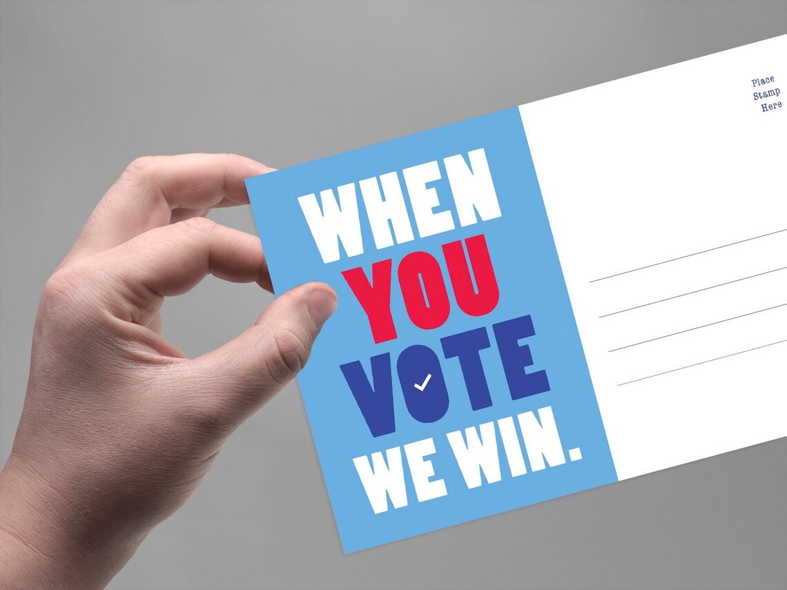 Voter Postcards - When You Vote We Win - Etsy