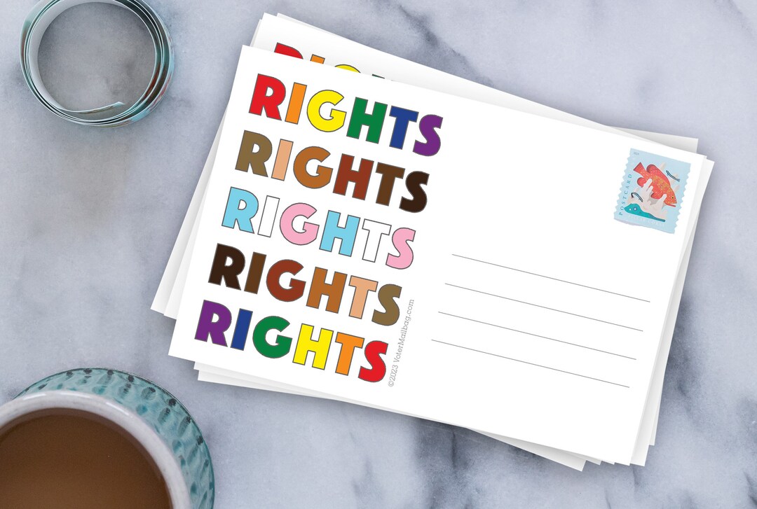 Rainbow Rights Postcards - Blank 4x6 Voter Postcards - Etsy