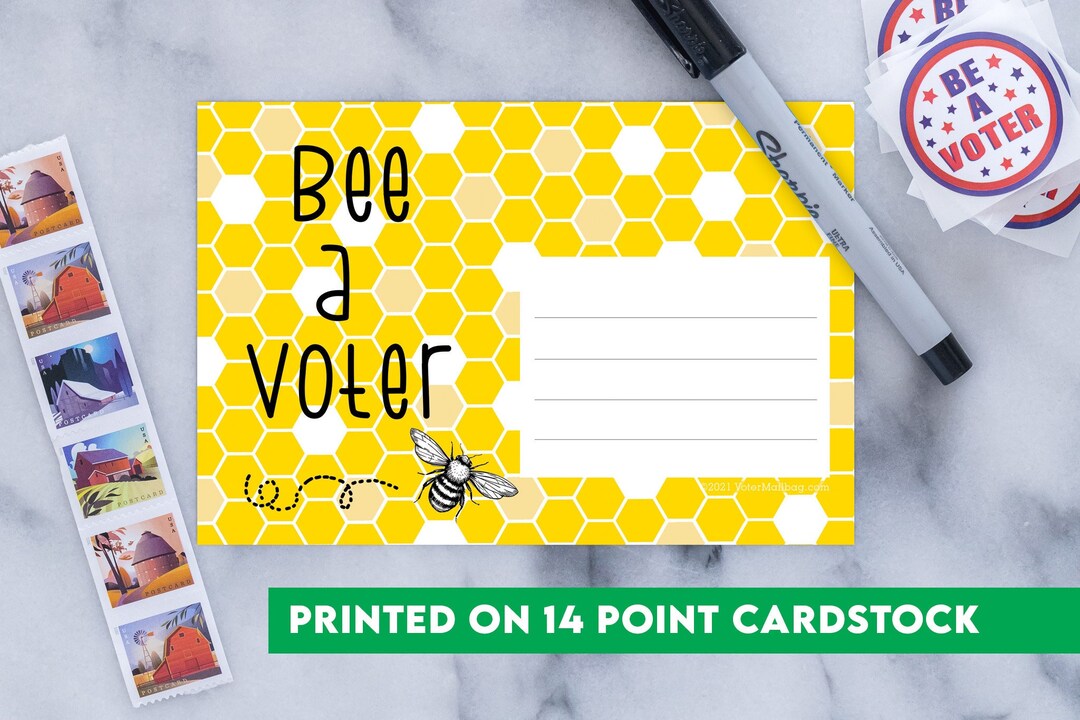 Bee A Voter Postcard Blank Postcards for Voters - Etsy