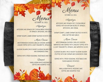 Fall Bar Menu Template - Etsy