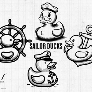 Sailor Duck Clipart: Nautical Cruise Designs (PNG, SVG) - Etsy