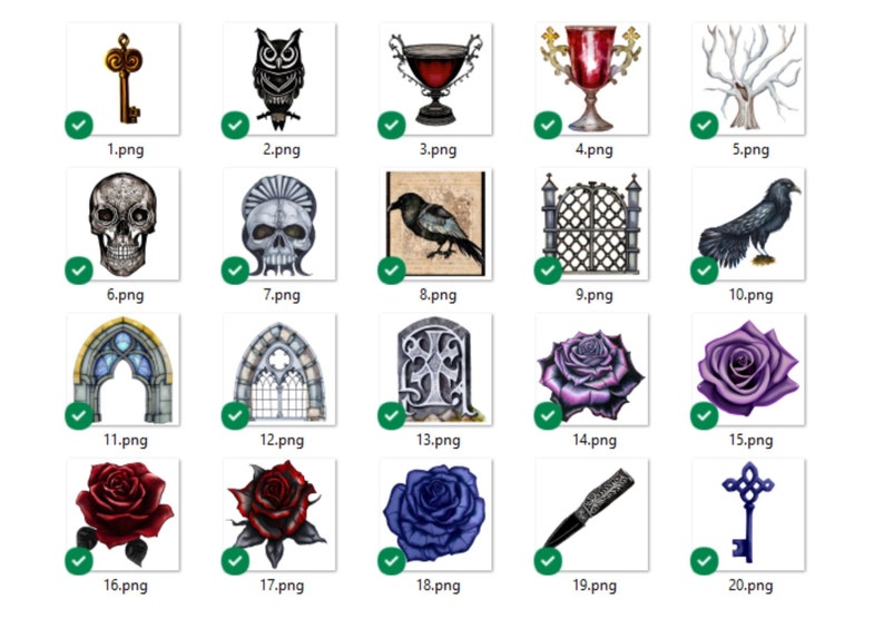 Goth SVG and PNG Dark Gothic Romance Clipart Bundle Instant - Etsy
