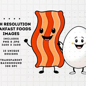 Breakfast Food Clipart Kawaii Anime Style Breakfast Food PNG Bacon and ...