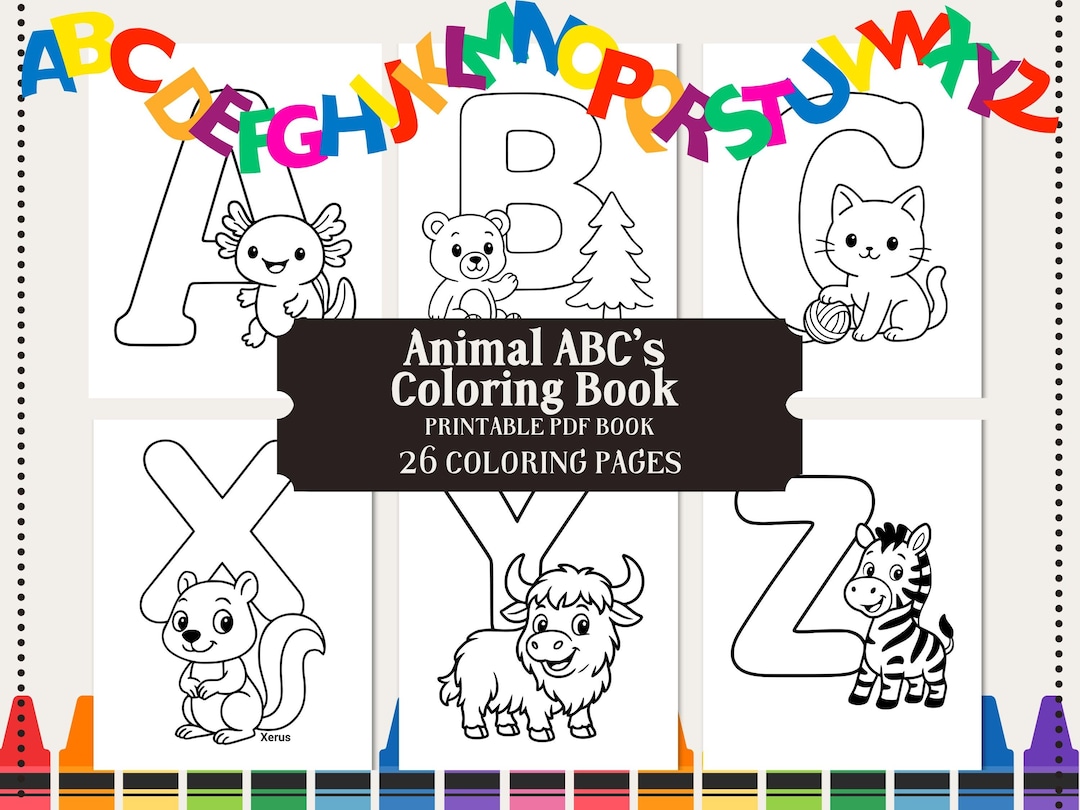 Animal ABC Coloring Pages: A-Z Alphabet Learning Activity (PDF Download ...
