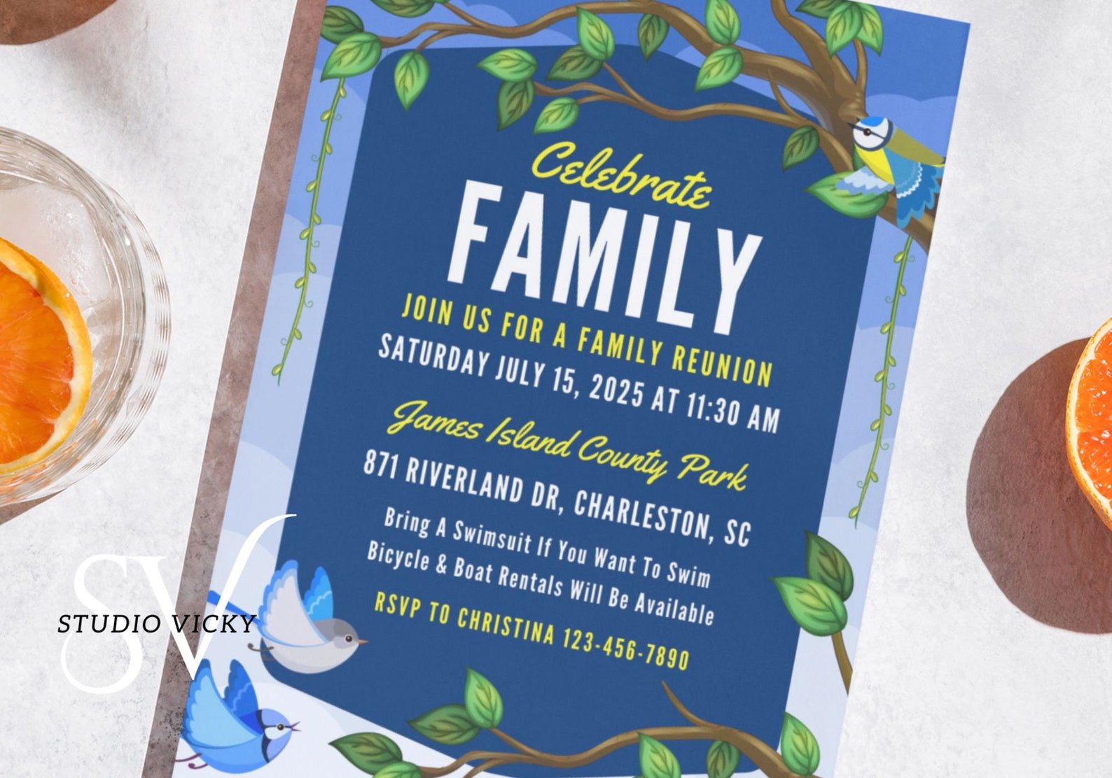 Family Reunion Invitation, Family Tree, Summer Family Reunion, Reunion ...
