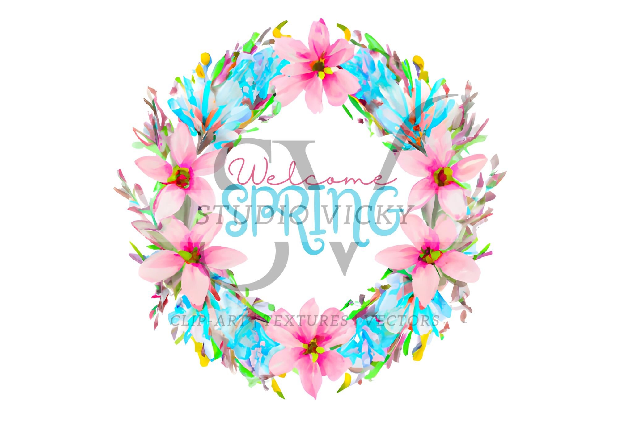 Hello Spring Clipart Bundle, Welcome Spring PNG, Hello Spring PNG ...