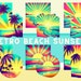 Retro Beach Sunset Clipart Bundle, Beach PNG, Beach Clipart, Ocean ...