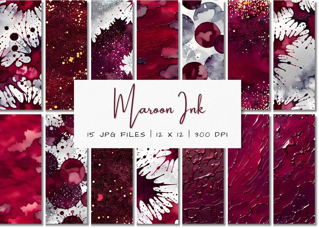 Maroon Digital Paper, Digital Watercolor Paper, Dot Digital Paper ...